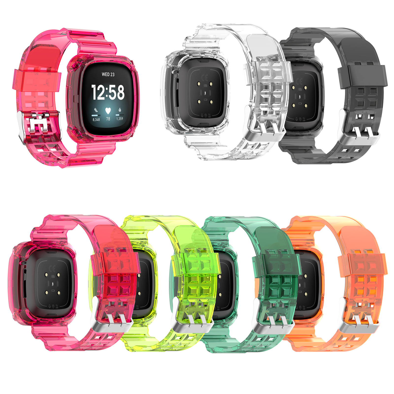 For Fitbit Versa 3 4 / Sense 2 / 1 TPU Strap Wristband Replacement ...