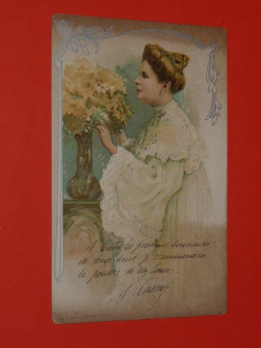 CPA CARTE POSTALE 1900-1905 ART NOUVEAU CREME SIMON ACTRICE ARMANDE ...