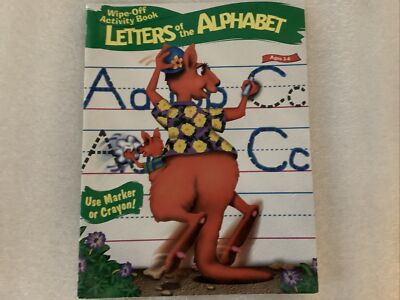 Letters of the Alphabet, Wipe-Off Activity Book, Ages 3 4 5 6, Learning ...