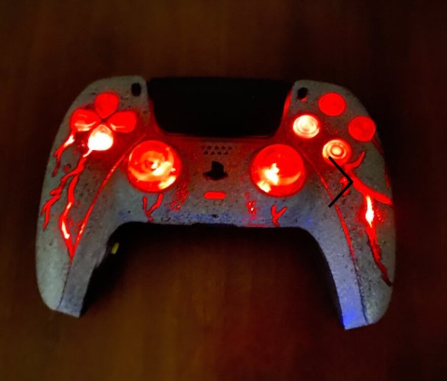 Playstation5 light up controller lightning RED design ps5 gaming paddle ...