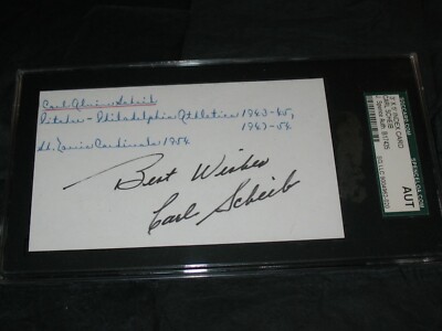 Carl Scheib Signed Cut Baseball Autograph Signature SGC Authenticated ...