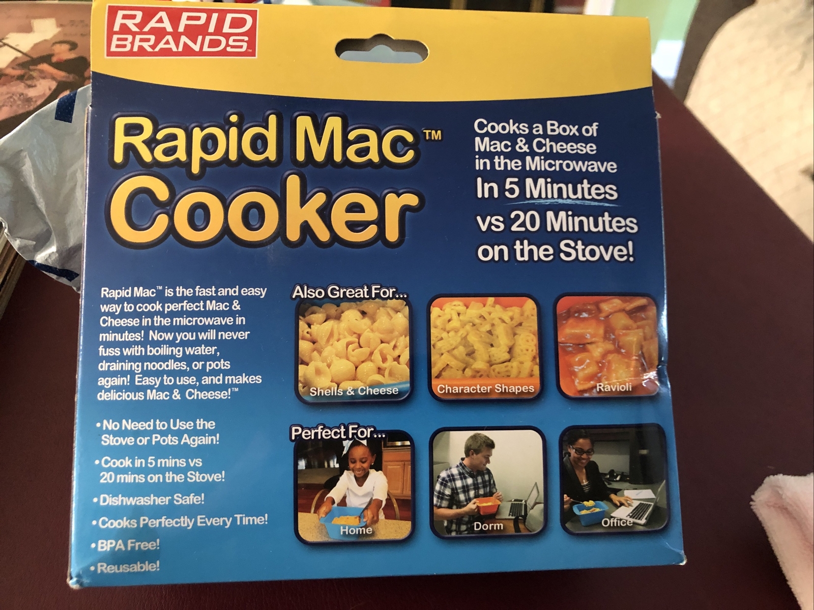 NIB Rapid Mac Cooker Microwave World's Fastest Boxed 5 Minute Macaroni ...
