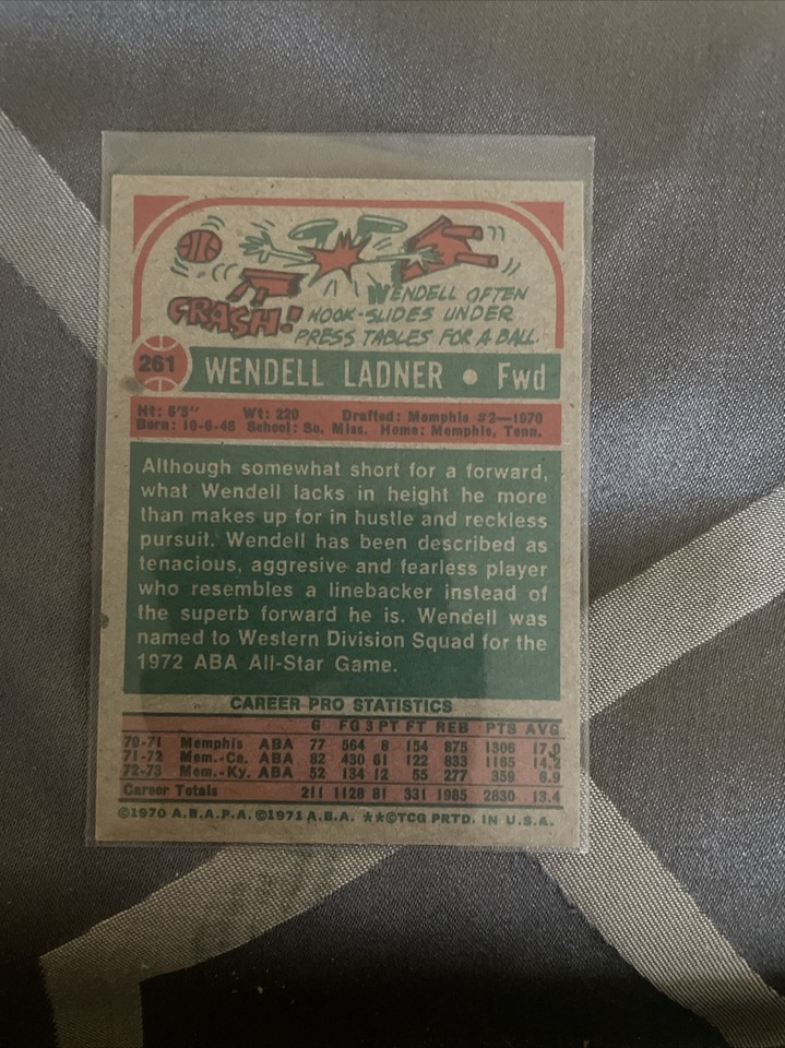 1973-74 Topps #261 Wendell Ladner Excellent+ | eBay