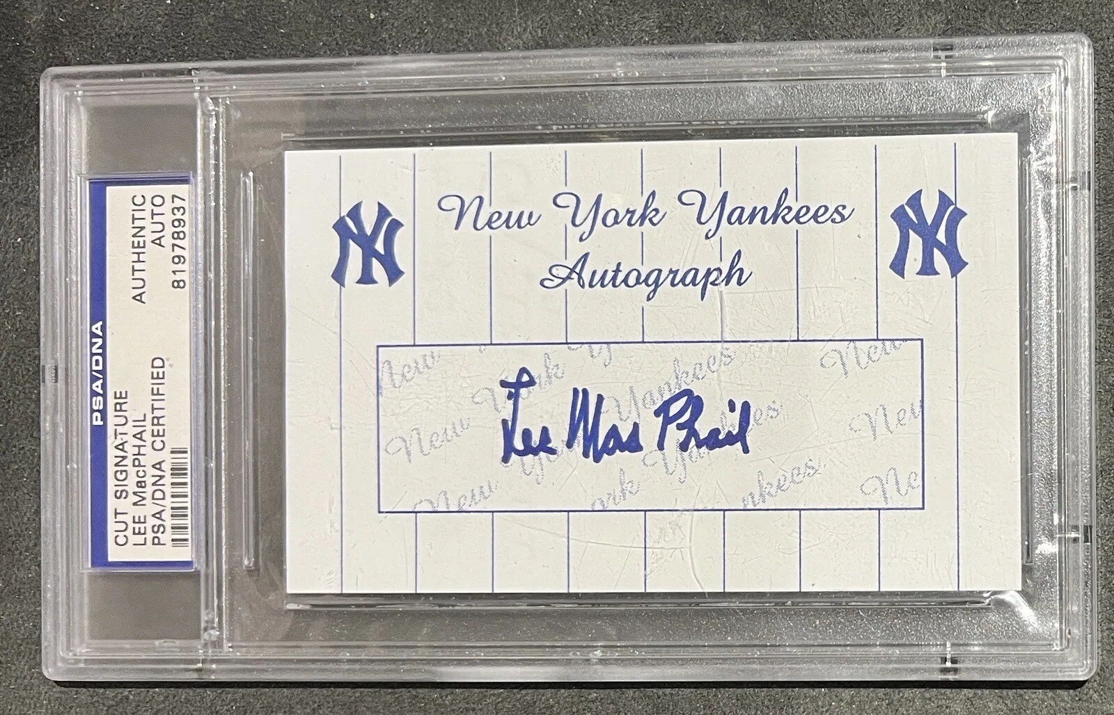 Lee MacPhail Signed Autographed Cut Card PSA DNA Baseball Yankees | eBay