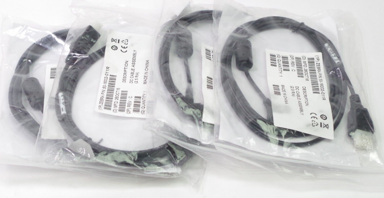 Lot of 4 Zebra Enterprise 50-16002-011R UBC2000 Power Cable, F-6 / Plug ...