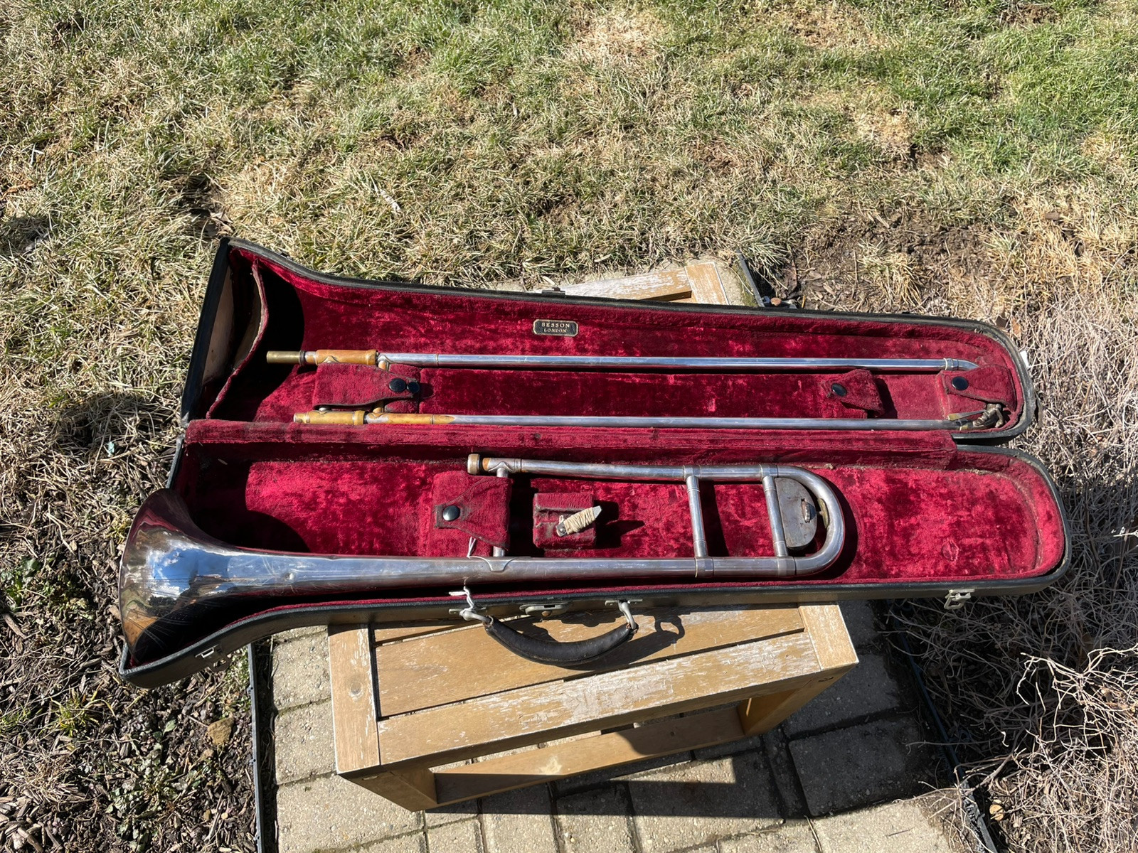 1935 Besson International Rimless 6 3/4”Bell Silver Trombone LP London ...