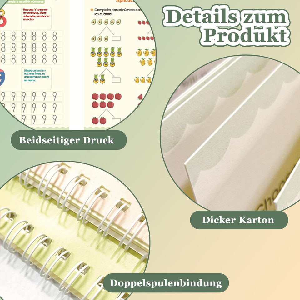 Magic Grooved Practice Copybook, 4 Reusable Grooved Hand Writing Books ...