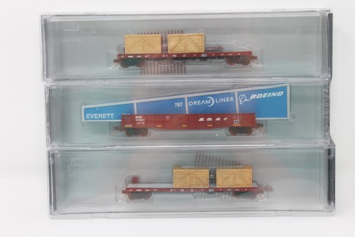 N Scale MTL NSE 10-55 BNSF Consist w/ Boeing 787 Dreamliner Crate Load ...