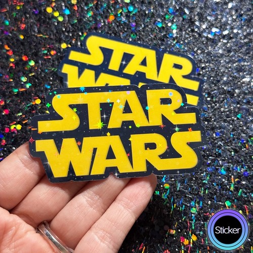 Star Wars Sticker, Yellow Star Wars Galaxy Logo Sticker, Holographic | eBay