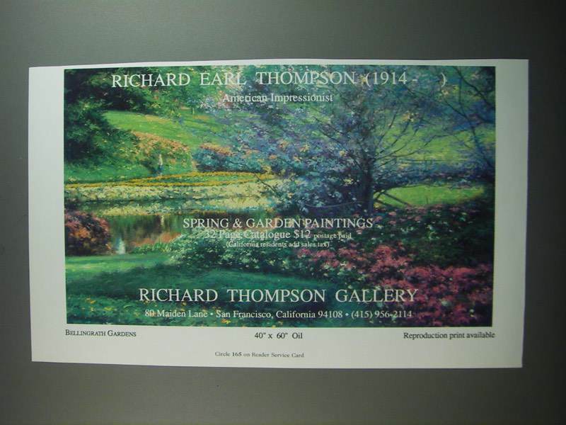 1991 Richard Thompson Gallery Ad - Richard Earl Thompson | eBay