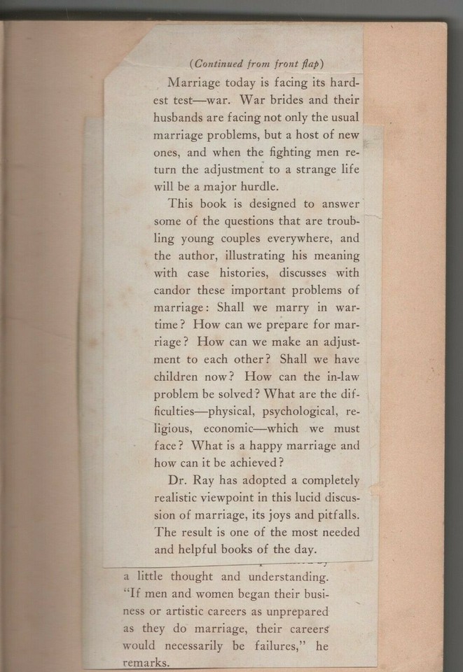 BOOK (1944) MARRIAGE IS A SERIOUS BUSINESS Ray Little Church OF2 | eBay