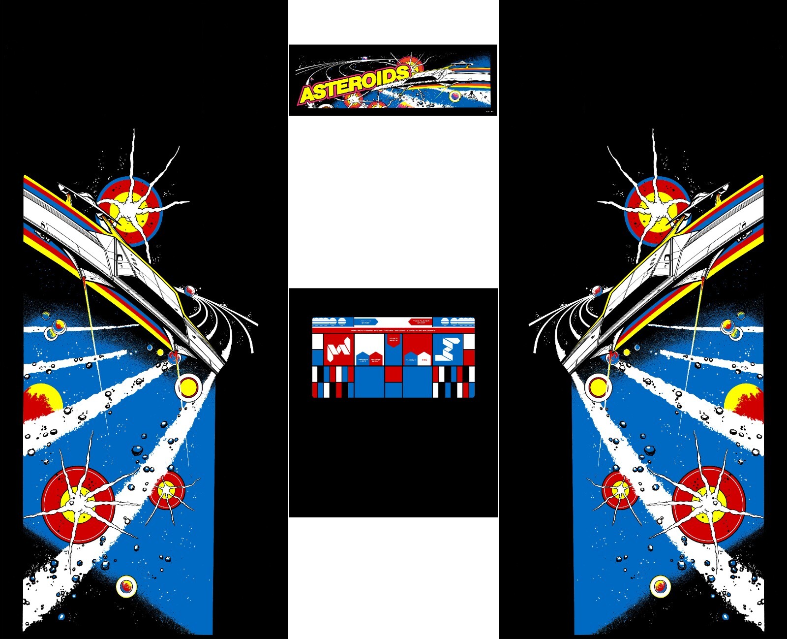 Asteroids Arcade Art 4 pcs Set Cabinet Artwork Graphics Decals | eBay