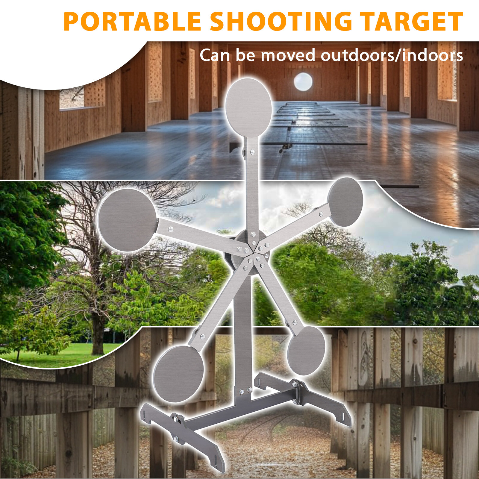 Portable Metal Target Stand Steel Shooting Target 8" Paddles Steel Anti ...