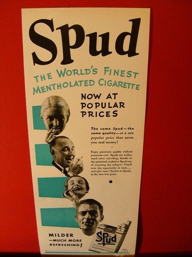 1939 SPUD MENTHOL COOLED CIGARETTES "MILDER -MUCH MORE REFRESHING ...