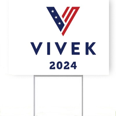 Vivek for President 2024 2 sided Large 18"x24" yard sign with stake | eBay