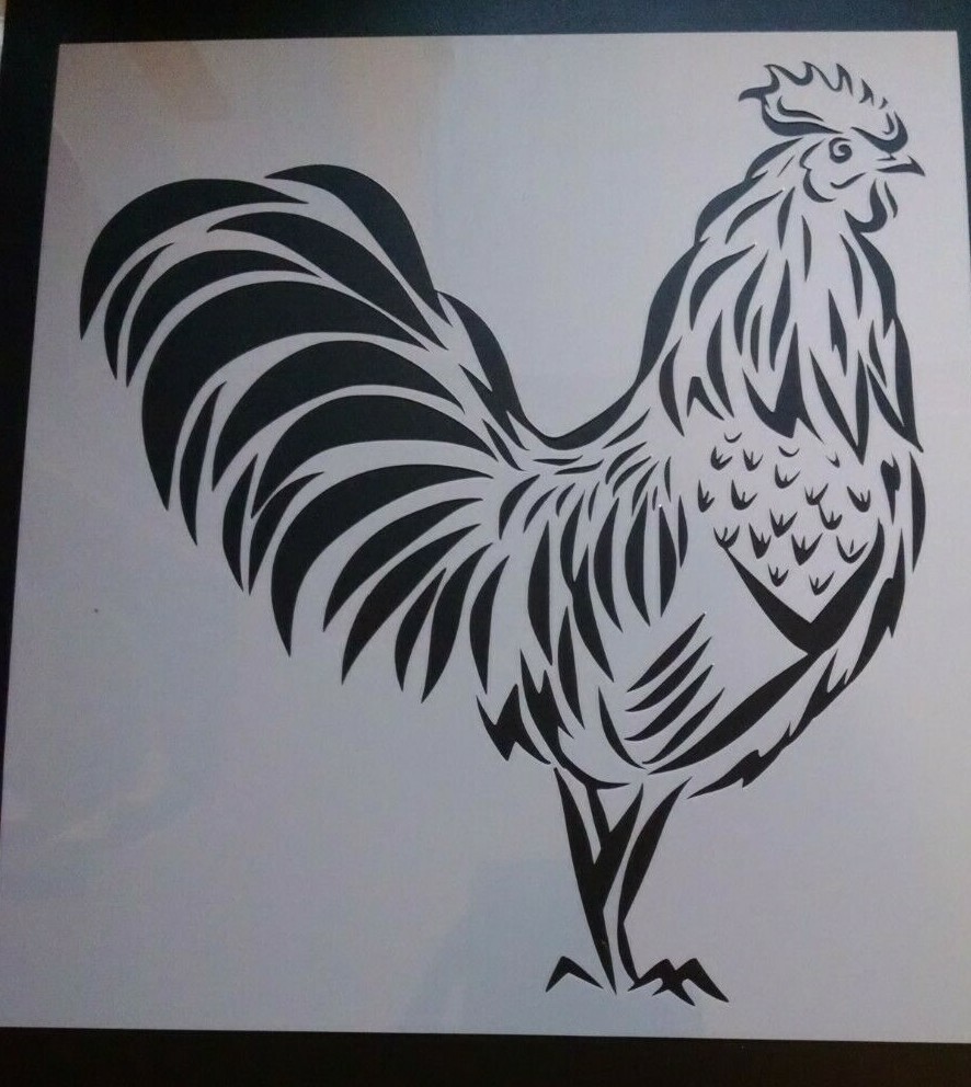 Rooster Stencils Free Images Watercolor Outlines Rooster Watercolor
