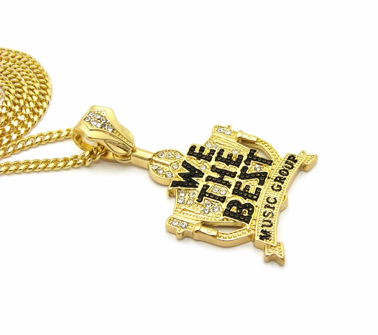 NEW WE THE BEST MUSIC GROUP PENDANT & 24" CUBAN CHAIN NECKLACE ...