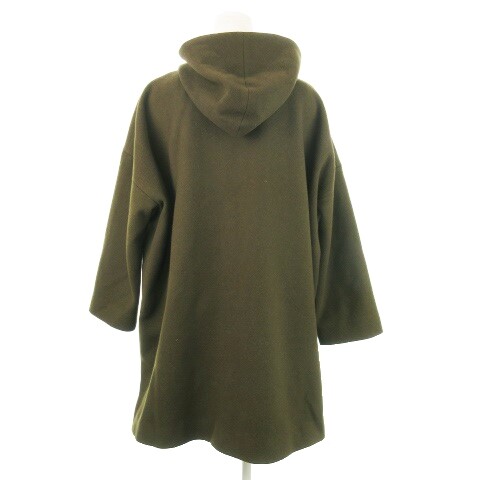 Urban Research Doors Coat Hoodie Zip Up Mid Length Wool One Green Khaki ...