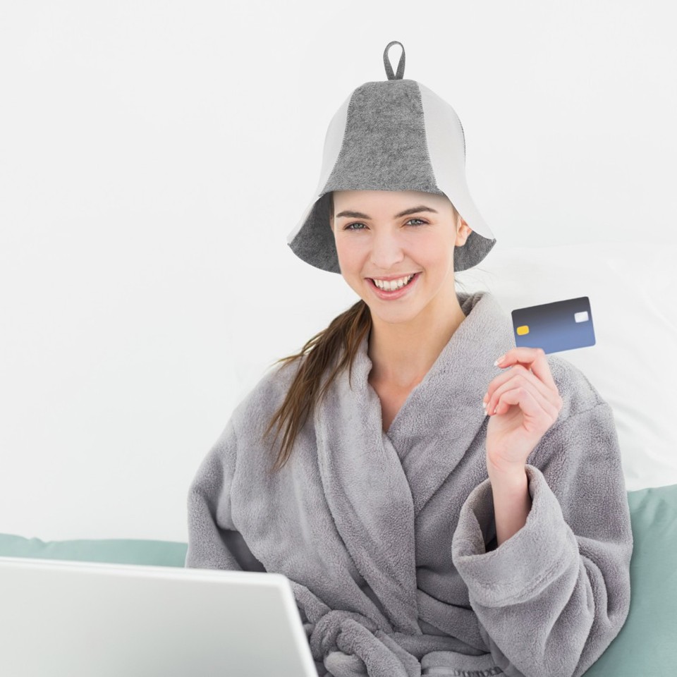 2 Pcs Russian Spa Hat House Bath Hats Shower Sauna Caps Insulated for ...