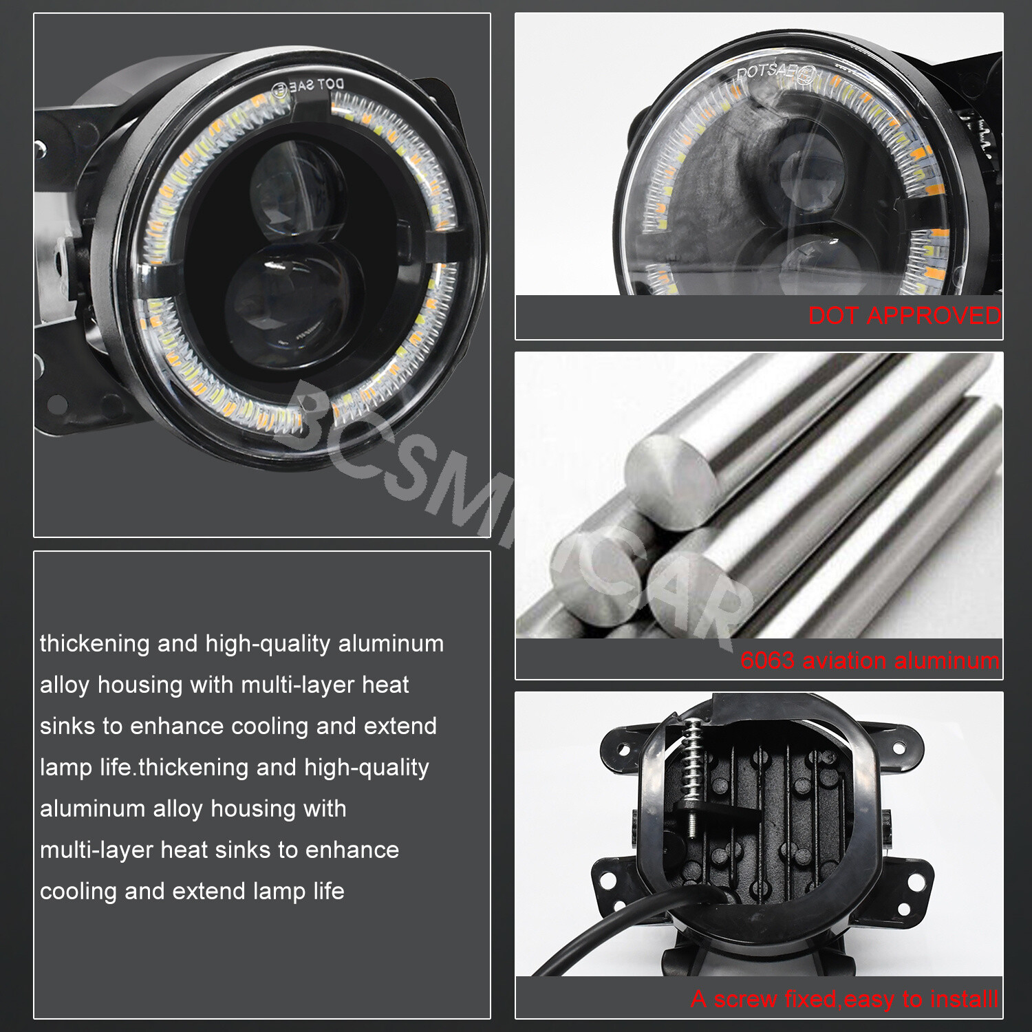 4in LED DRL Headlight Fog Lamp Turn Light Fit For Chrysler PT Cruiser ...