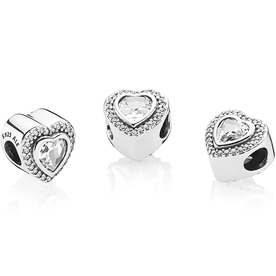Pandora Sparkling Love Charm Clear CZ 797608CZ | eBay