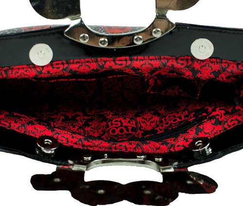 CLUTCH/PURSE -TOO FAST ROSE & LEOPARD KNUCKLE BAG - MAGNETIC CLOSURE ...