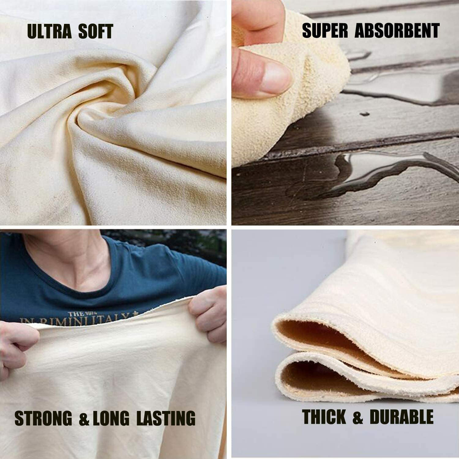 CHAMOIS LEATHER CLOTH | Shammy for Car Washing Cleaning Drying Towel ...