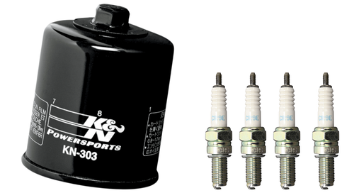 K&N Oil Filter for KAWASAKI ZX6R ZX6 ZX7 ZX7R 4 NGK CR9E SPARK PLUGS ...