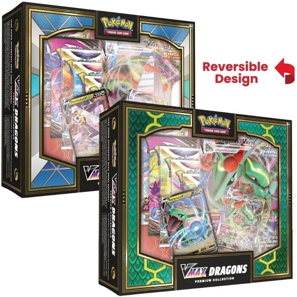 Pokemon VMAX DRAGONS PREMIUM COLLECTION - RAYQUAZA DURALUDON English ...