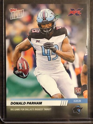 2020 Topps Now XFL #16 Donald Parham Dallas Renegades RC | eBay
