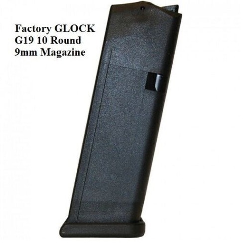 Glock Factory Magazine OEM - For Glock G19 Gen 3 & 4 - 9mm - 10 round ...