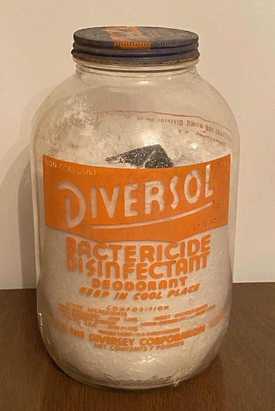 Vintage Diversey Corp. Diversol Bactericide Gallon Jar w/Lid ...