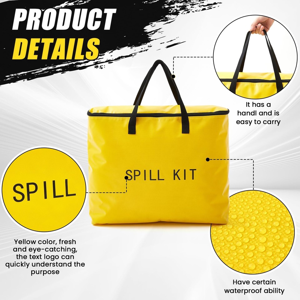 4 Pcs Spill Yellow Portable Bag kit Only, Universal Portable Emergency ...