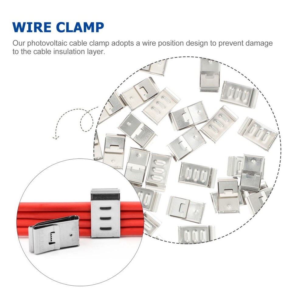 30 Pcs Wire Clips for Electric Wires Management Solar Application ...
