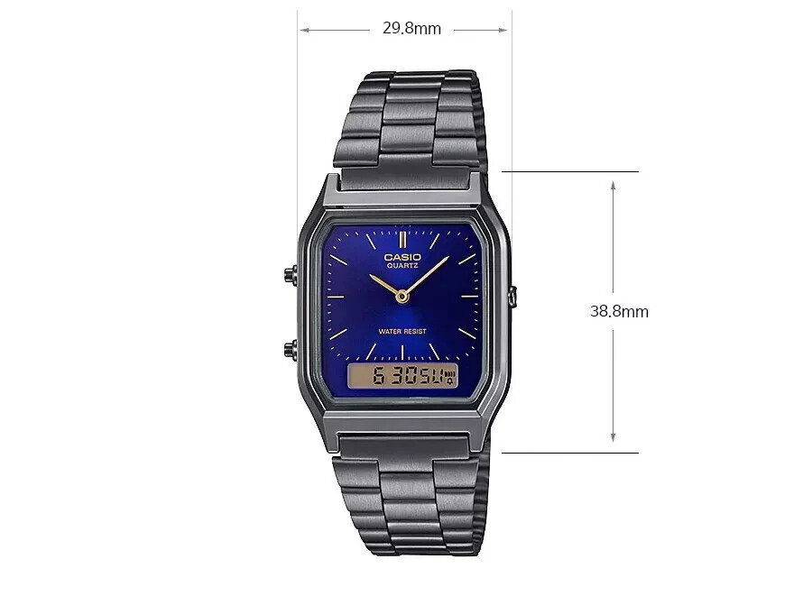 Casio AQ-230GG-2A Vintage Series Gray Ion Plated Stainless Steel Ana ...