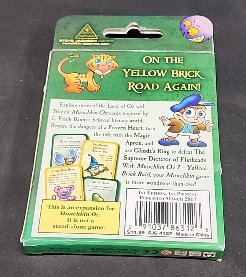 MUNCHKIN OZ 2: YELLOW BRICK RAID - Steve Jackson Games - Expansion | eBay