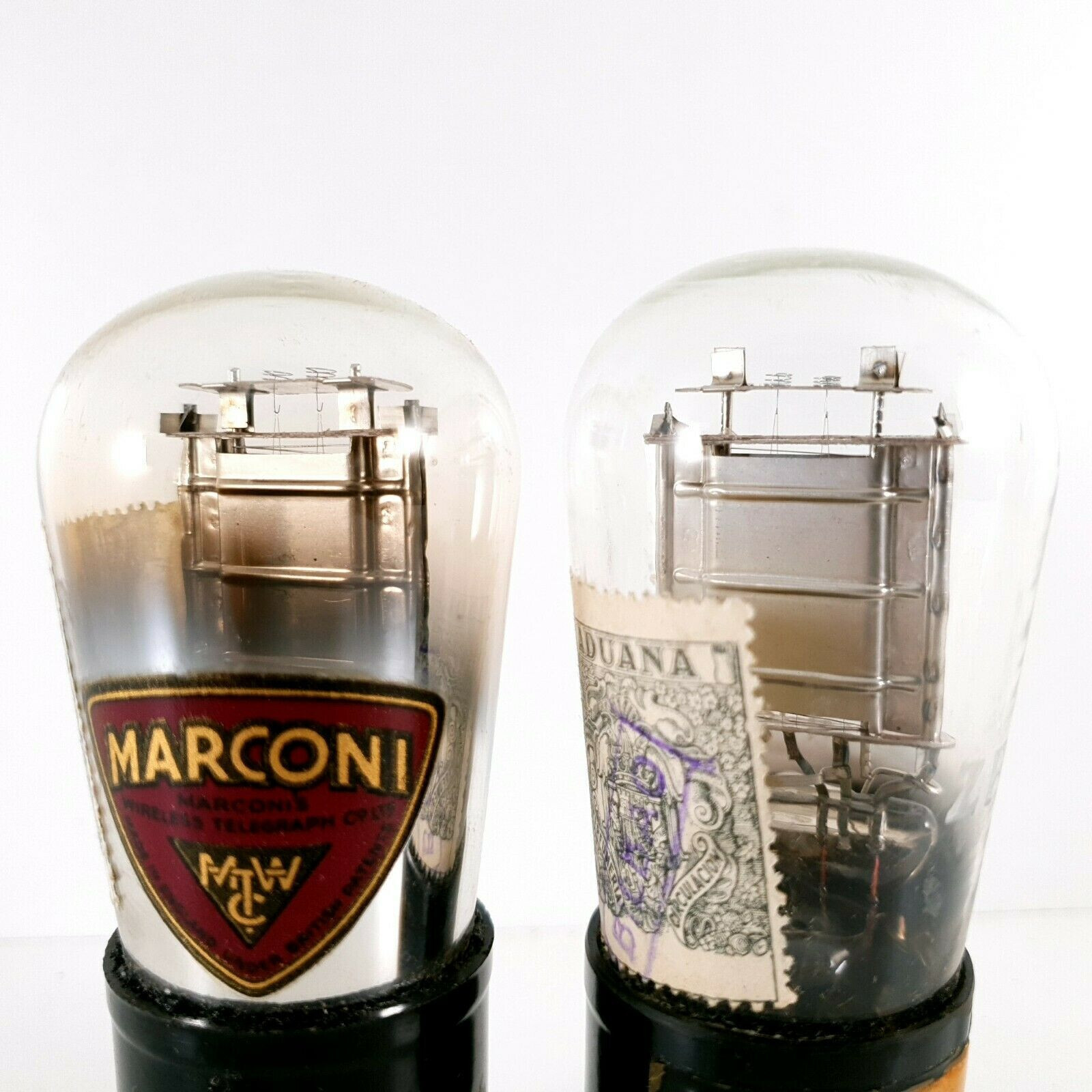 2 X P2 TUBE. MARCONI BRAND. CHROME PLATES. LITTLE GLOBE. CC ENA | eBay