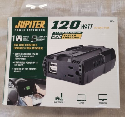 Jupiter Power Inverters 56574 120 Watt Continuous 240 Watt Peak ...
