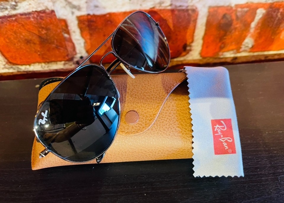 Ray ban aviator sunglasses ,3026, 62mm Large, Gunmetal Frame/ Black ...