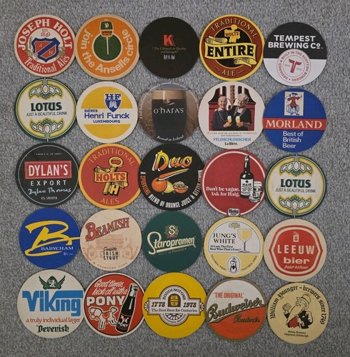 x 25 Vintage Beer Mats Job Lot Bundle 70's 80's 90's Various | eBay UK