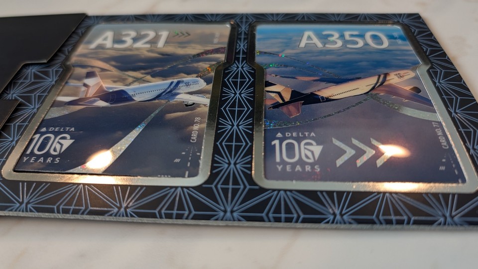Limited Edition Delta Gift Card Holder 100 Years w/ A321 & A350 Trading ...