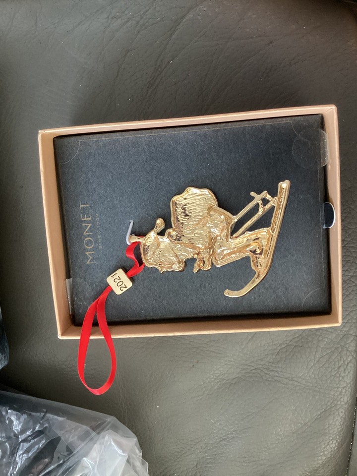 Monet 2021 Santa Skiing Christmas Ornament HTF | eBay