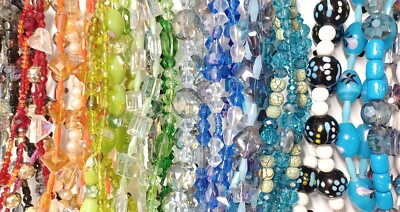 Bead lots Jewelry Making Lot Glass Beads - 16 Strands Mixed Large ...
