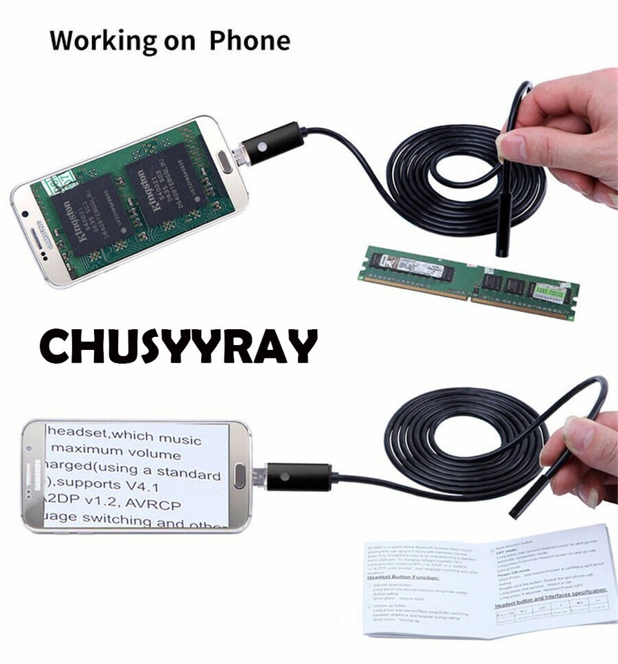 Endoscope 7MM 5M HD USB Android PC 2in1 Car Inspection Camera Scope Waterproof | eBay
