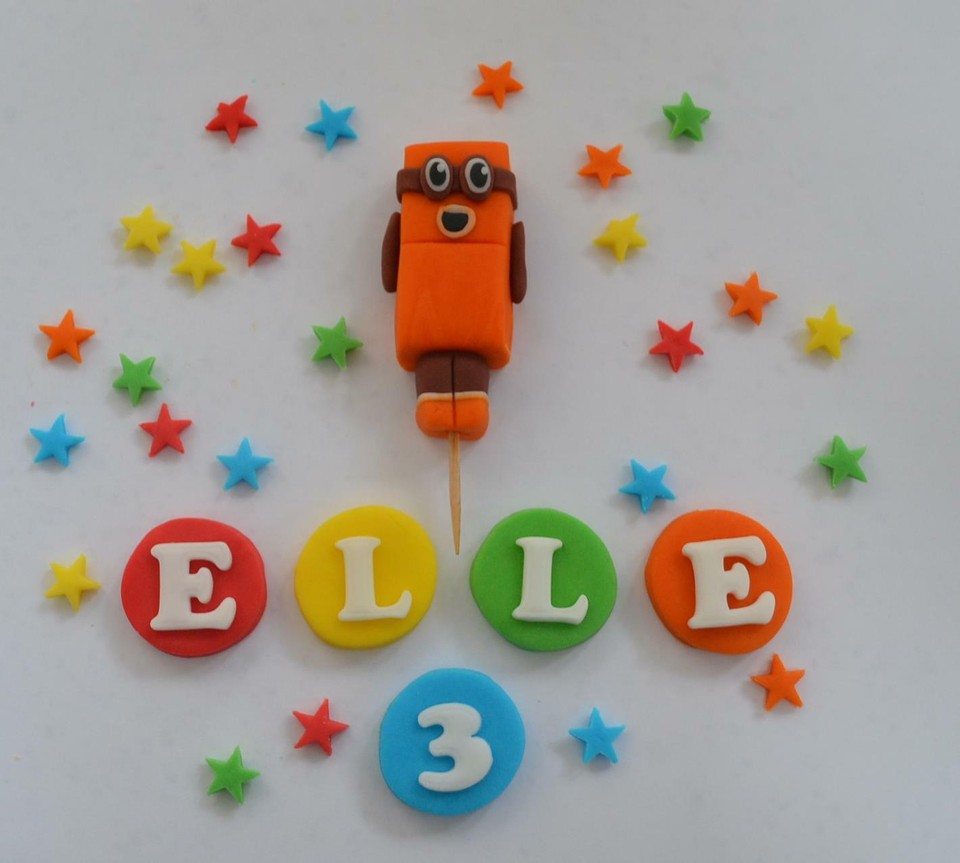 Handmade Edible number blocks cake topper decoration, Cbeebies ...