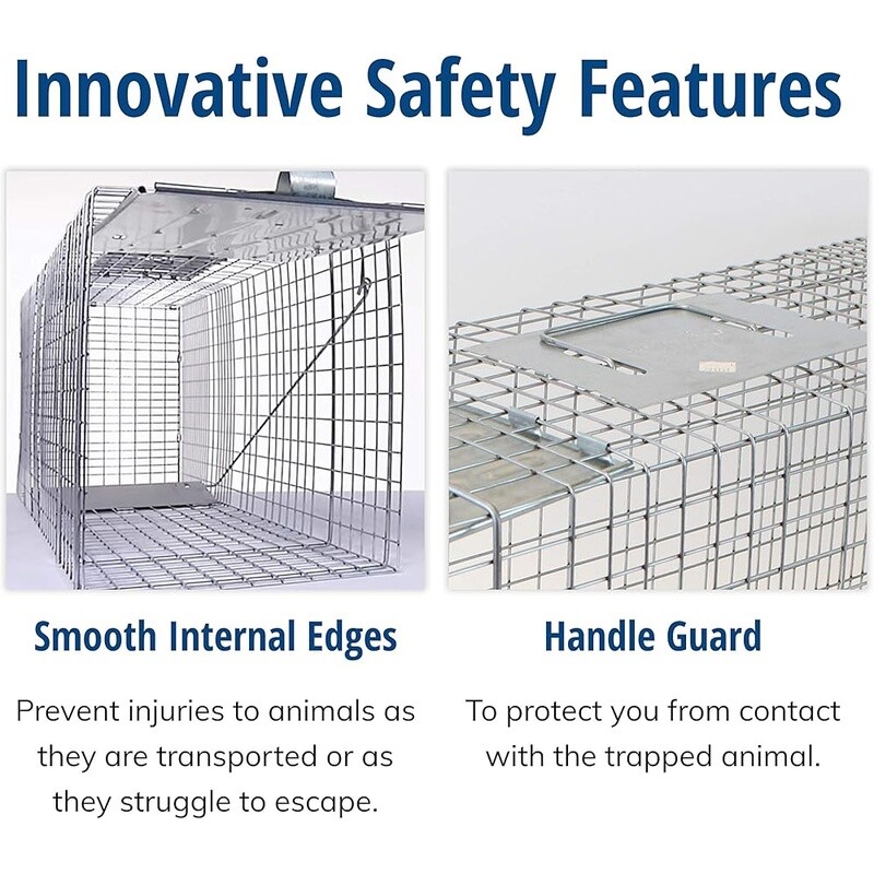 Live Animal Trap Cage 1-Door Humane Catch Release Traps Bobcats Beavers ...