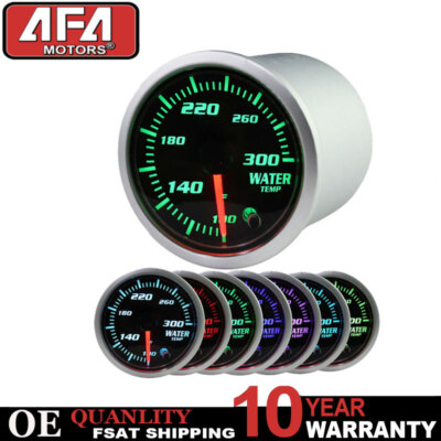 2" Coolant Water Temp Gauge Thermo 100-300 Fahrenheit Meter 1/8 NPT 7 ...