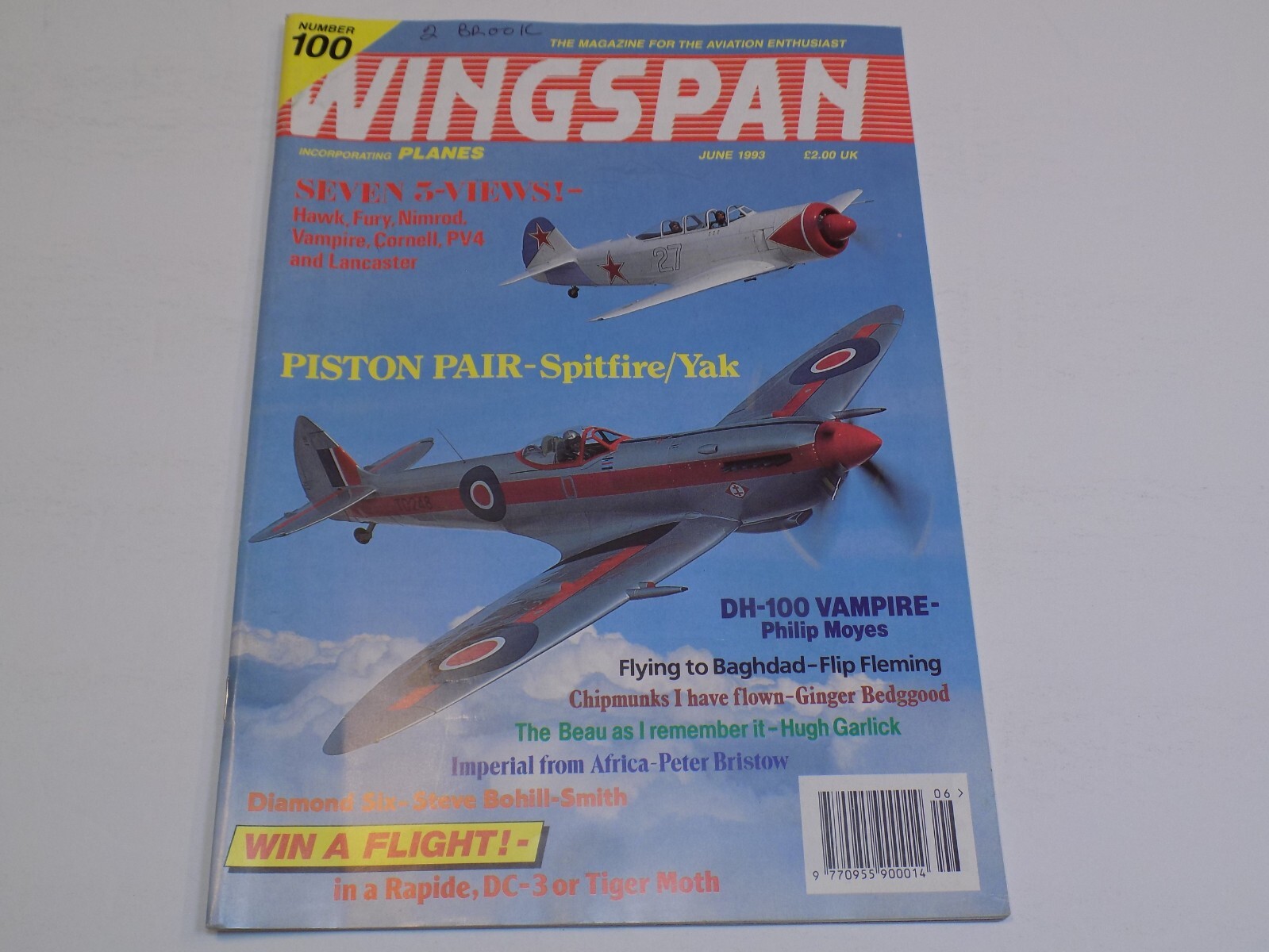 Wingspan Magazine Plane June1993 Piston Pair Spitfire Yak DH-100 ...