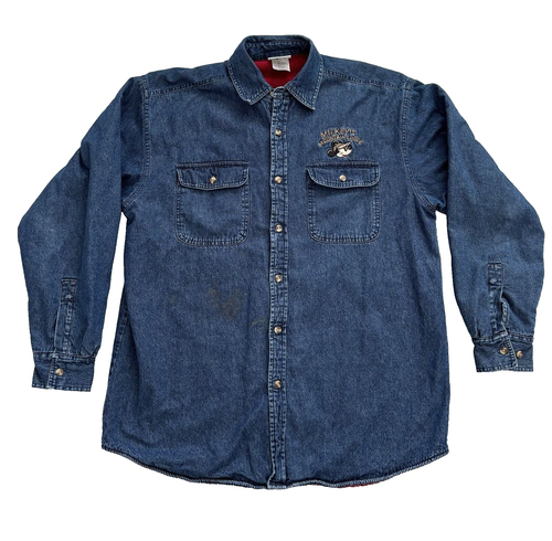 Disney Denim Mickey Mouse Jacket Mountain Lodge Fleece Lined Shacket ...