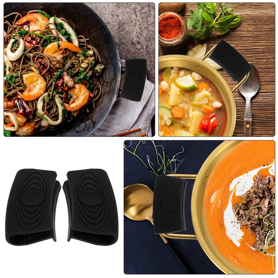4 Pcs Silicone Insulated Pot Handle Cover Anti-scalding Pan Covers Grip ...